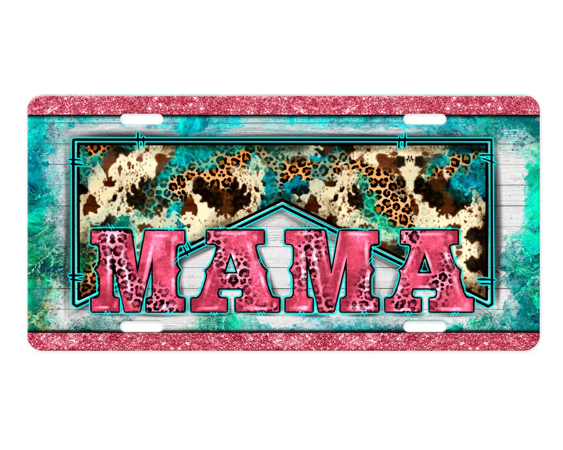 Cowhide Mama Western Aluminum Front License Plate - Etsy