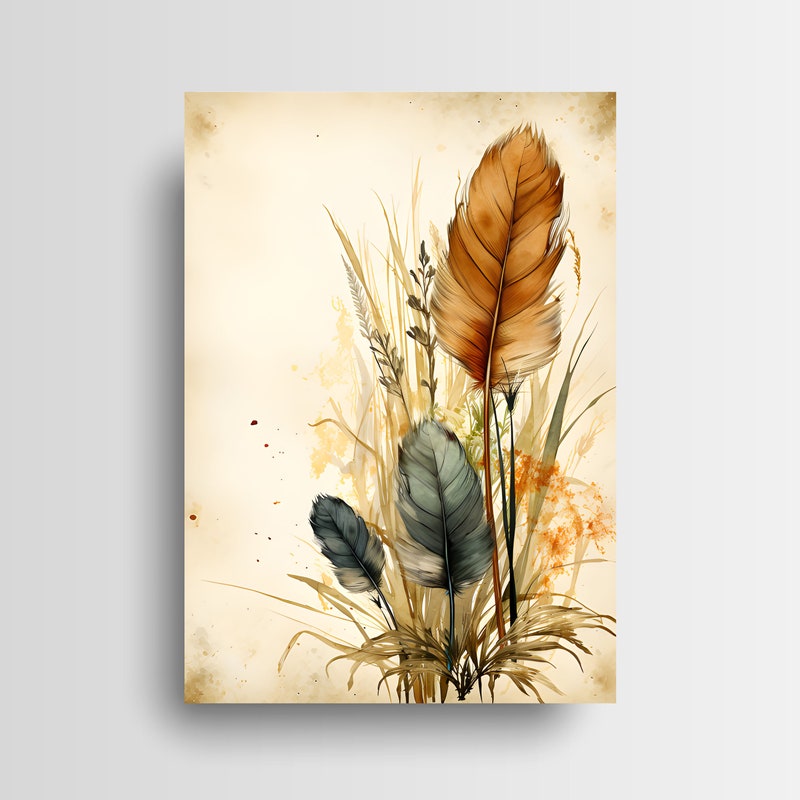 Feather Prints Wall Art - Etsy
