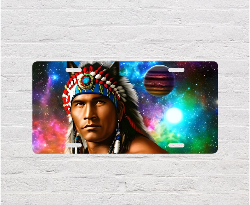 Handsome Native American Vanity Aluminum Front License Plate - Etsy