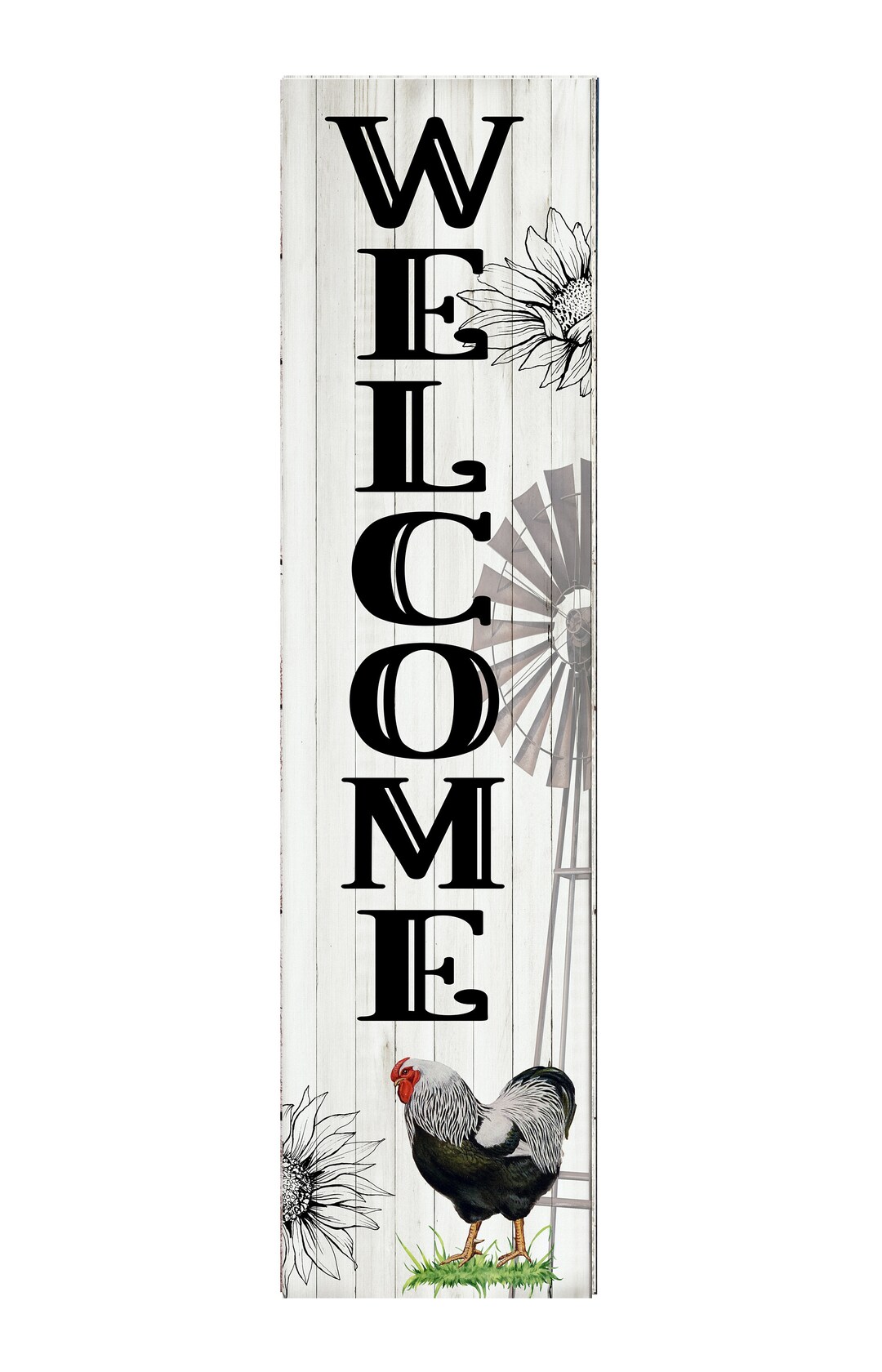 24 Inch (2 Foot Tall) Chicken Welcome Vertical Wood Print Sign - Etsy