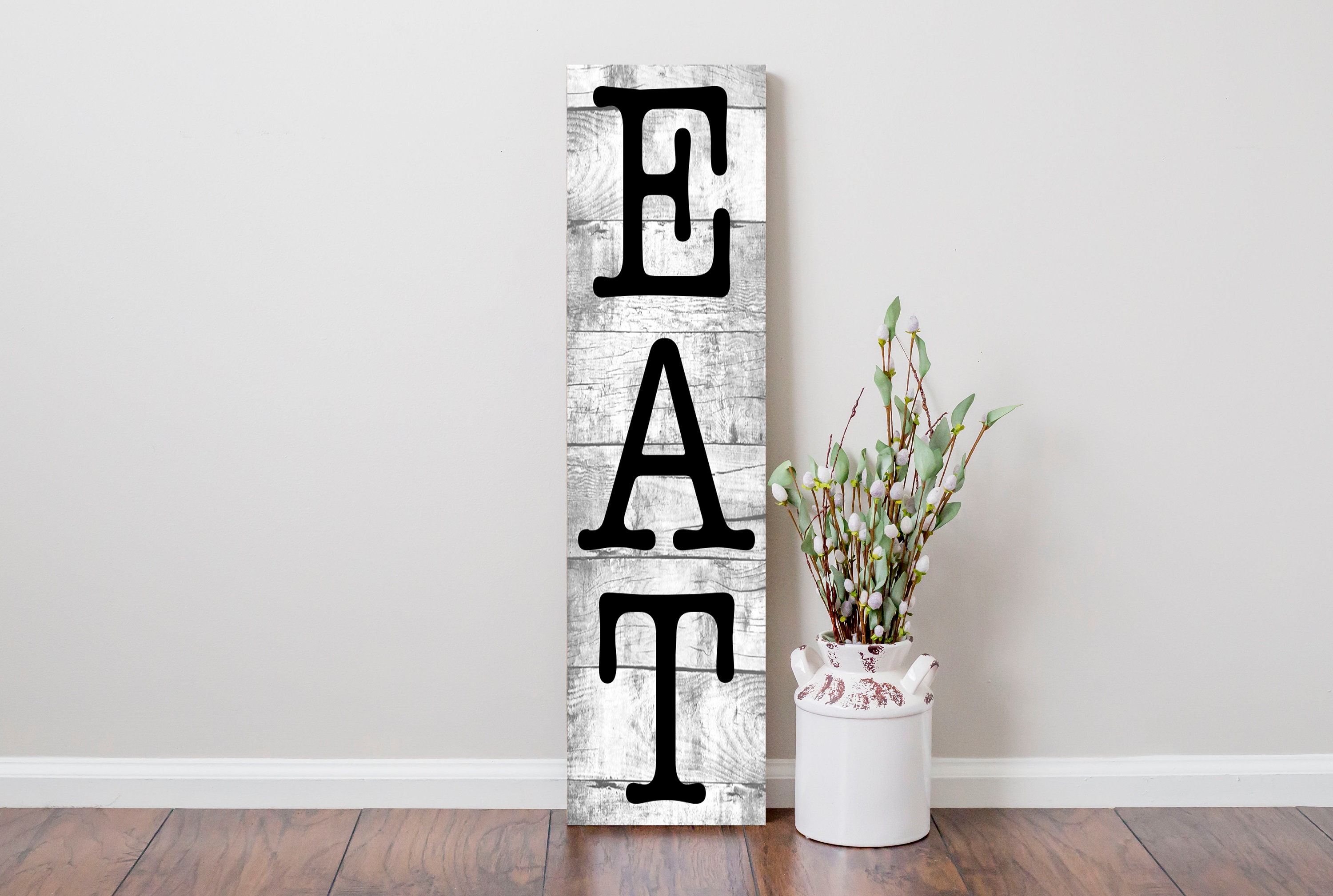 24 Inch Eat Kitchen Vertical Wood Print Sign - Etsy