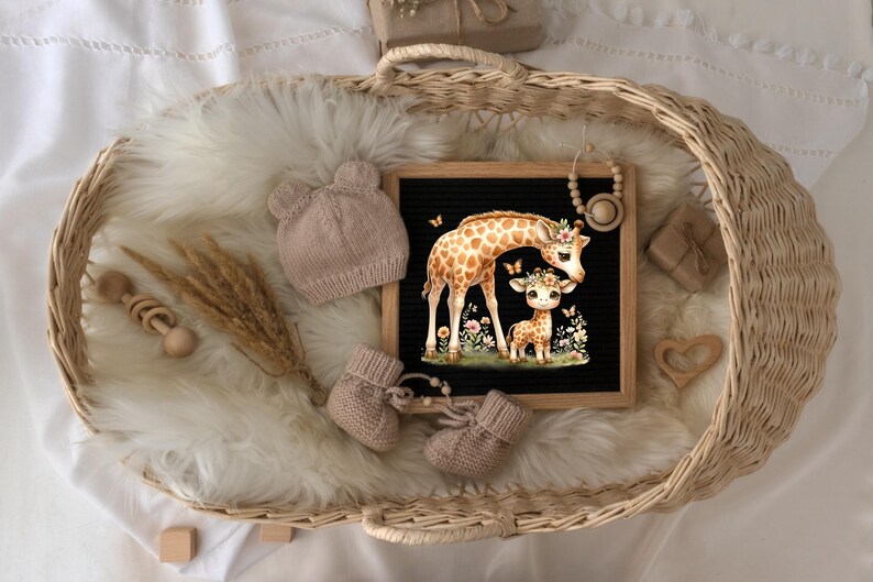 Giraffe and Baby UV DTF Transparent Decal / Sticker You Choose Size - Etsy