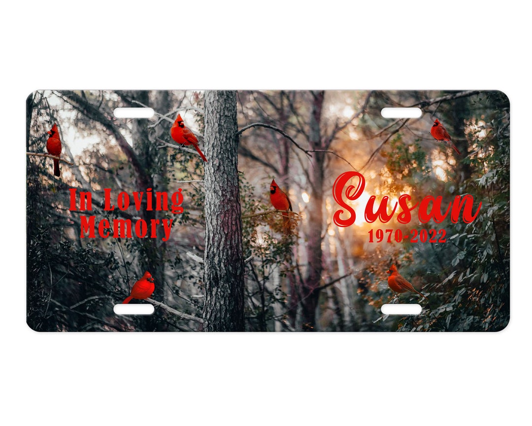 Personalized Red Cardinal Memorial Aluminum Front License Plate - Etsy