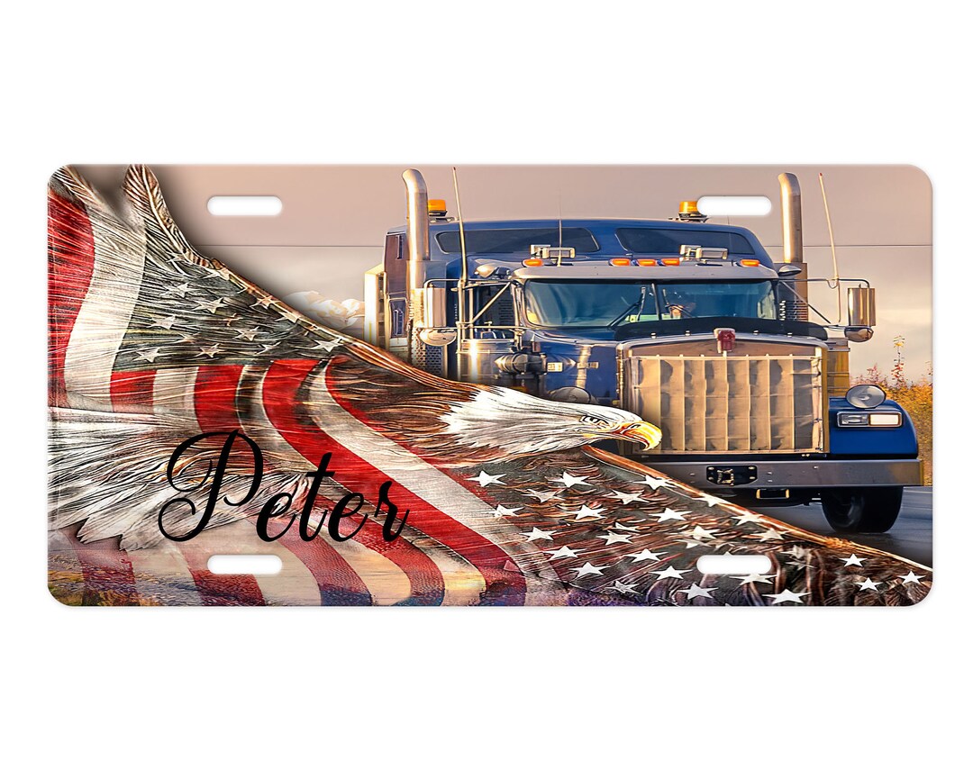 Personalized Patriotic American Truck Aluminum Front License Plate - Etsy
