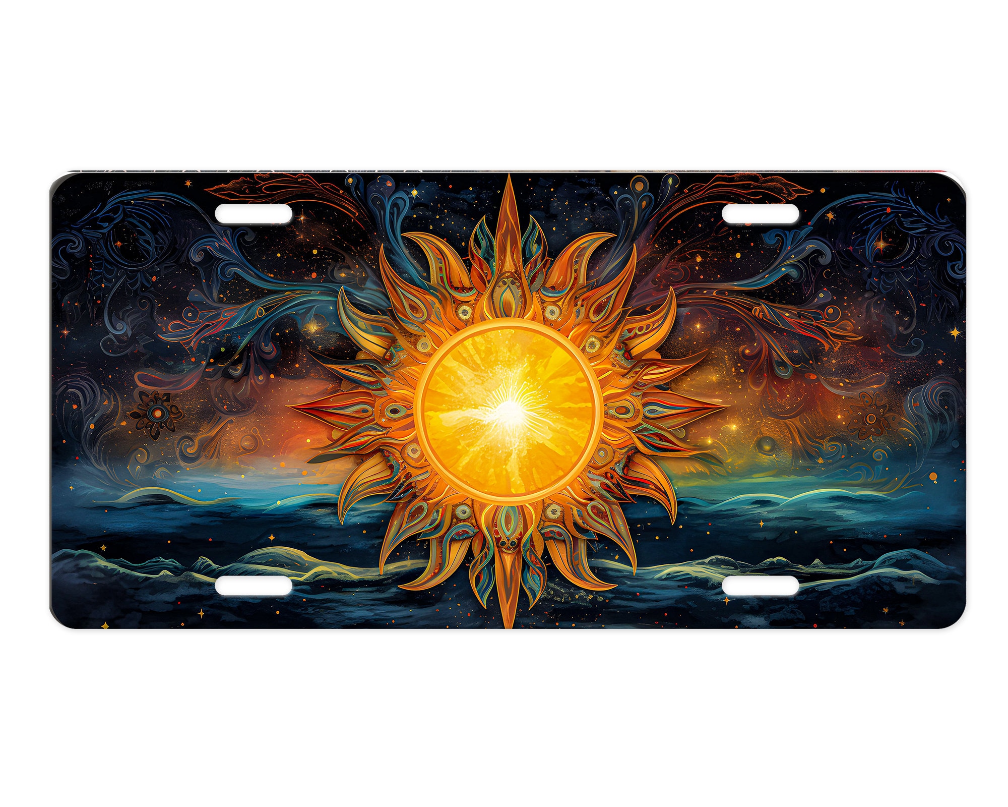 Mystic Sun Aluminum Front License Plate - Custom Vanity Plate - Etsy