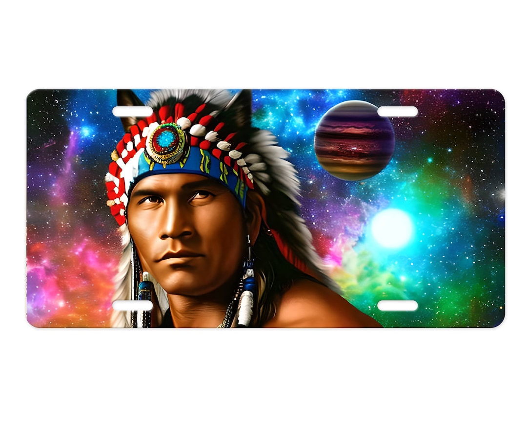 Handsome Native American Vanity Aluminum Front License Plate Car ...