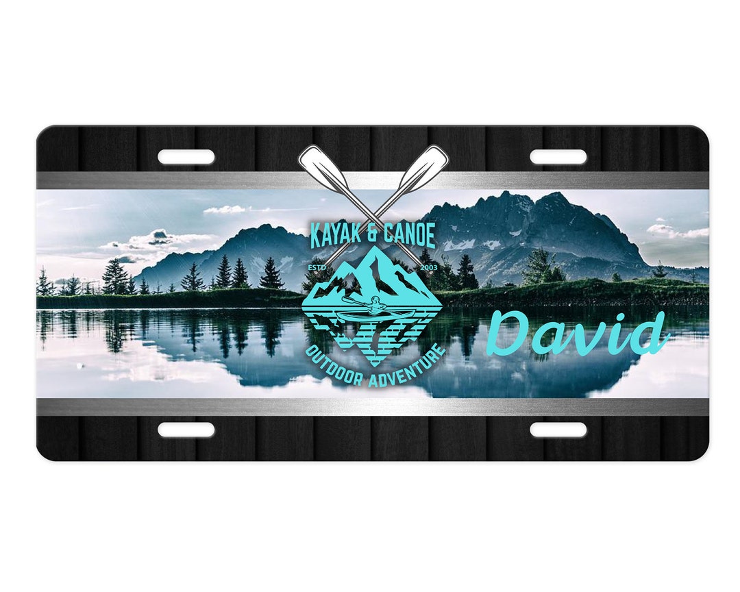Personalized Kayak and Canoe Outdoor Adventure Aluminum Front License ...