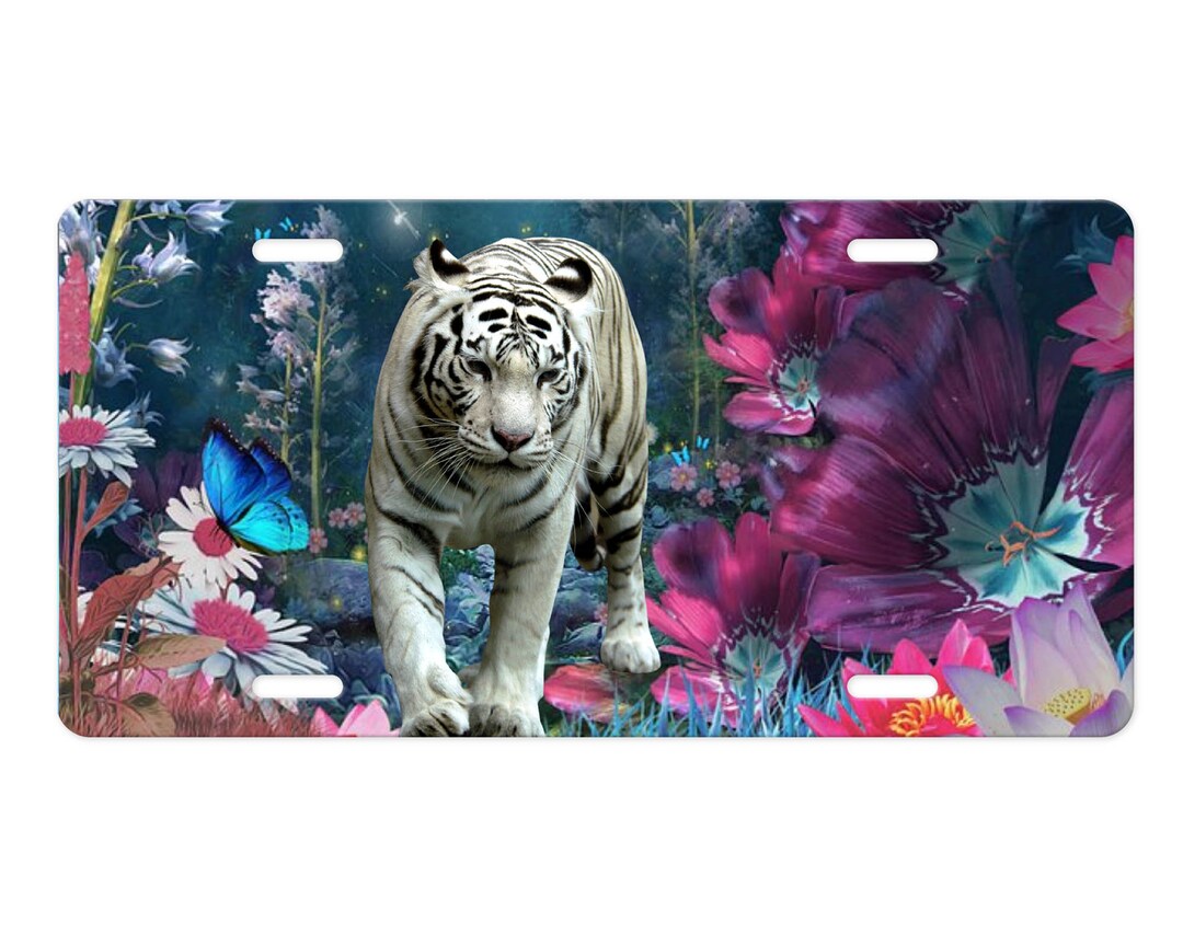 White Tiger Wildlife Aluminum Front License Plate Vanity Plate - Etsy