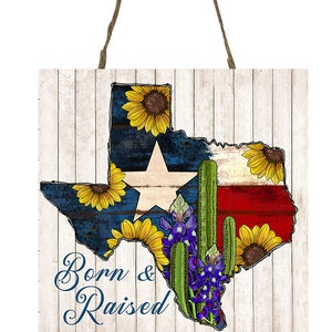 Texas Born and Raised Printed Handmade Wood Mini Sign - Etsy