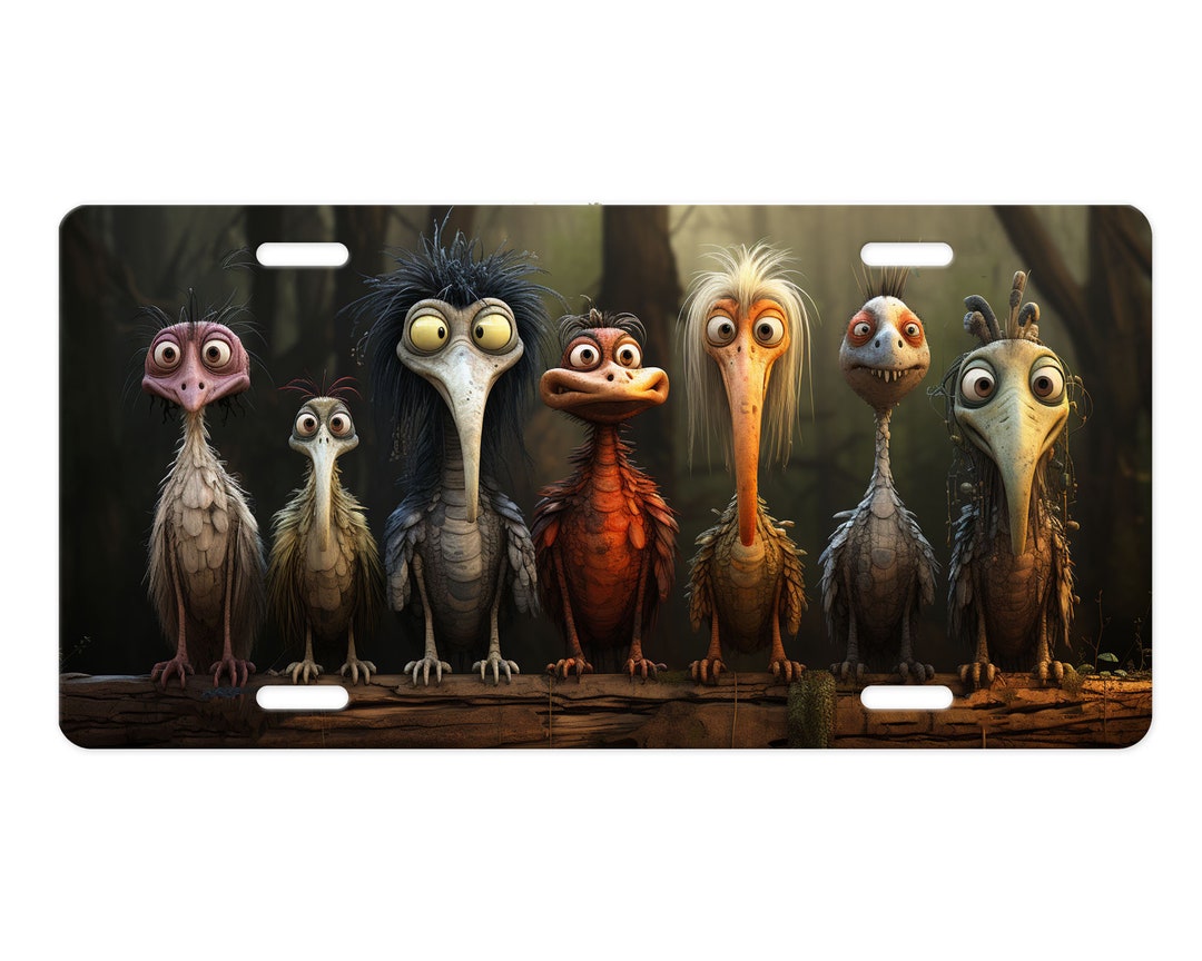 License Plate, Alien Birds Printed Aluminum Front License Plate, Car ...