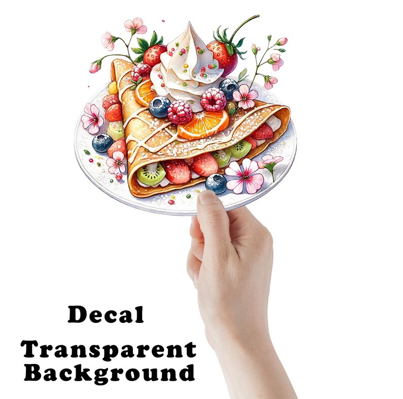 Fruit Crepe UV DTF Transparent Decal / Sticker You Choose Size - Etsy