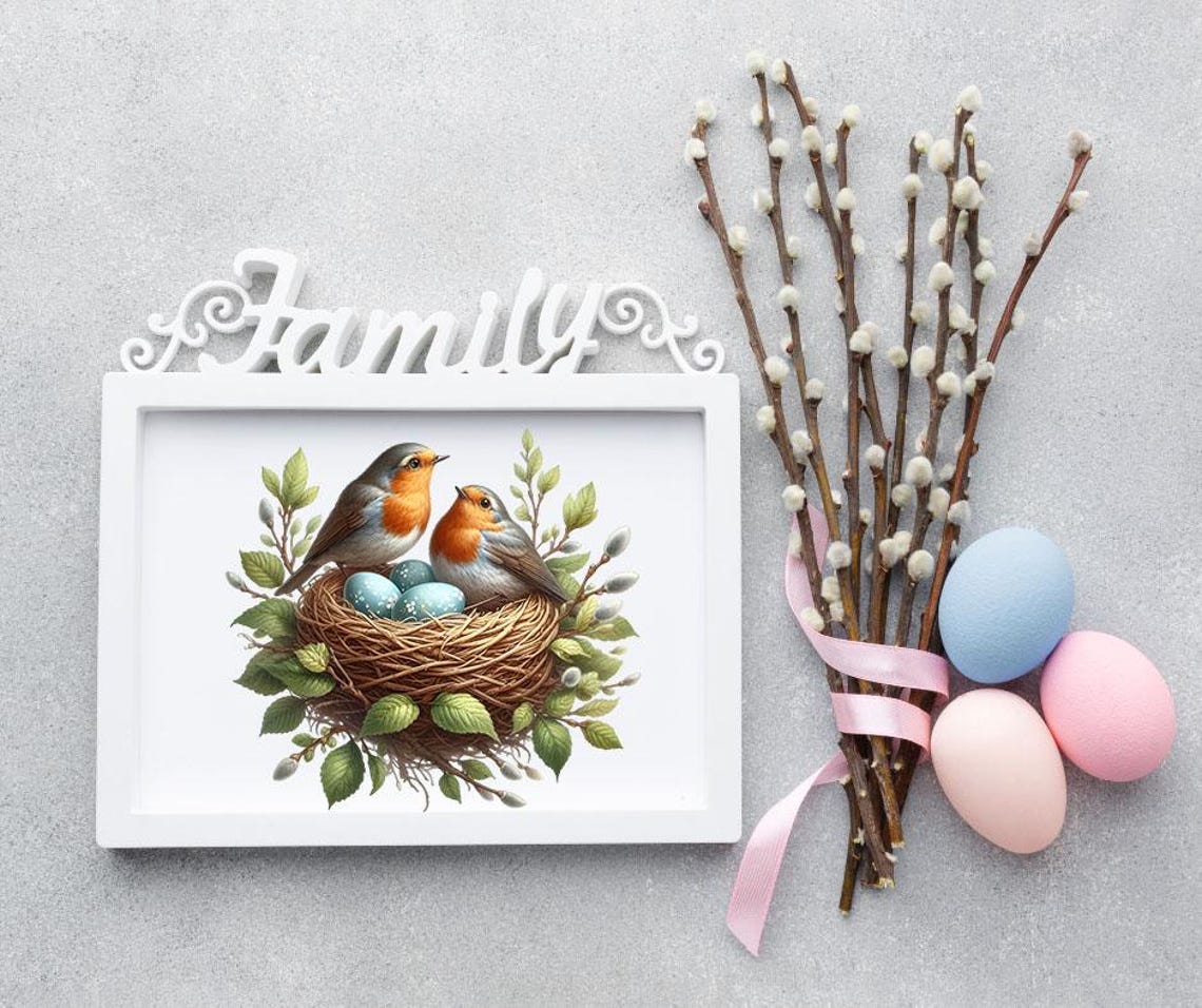 Birds in Nest UV DTF Transparent Decal / Sticker You Choose Size - Etsy