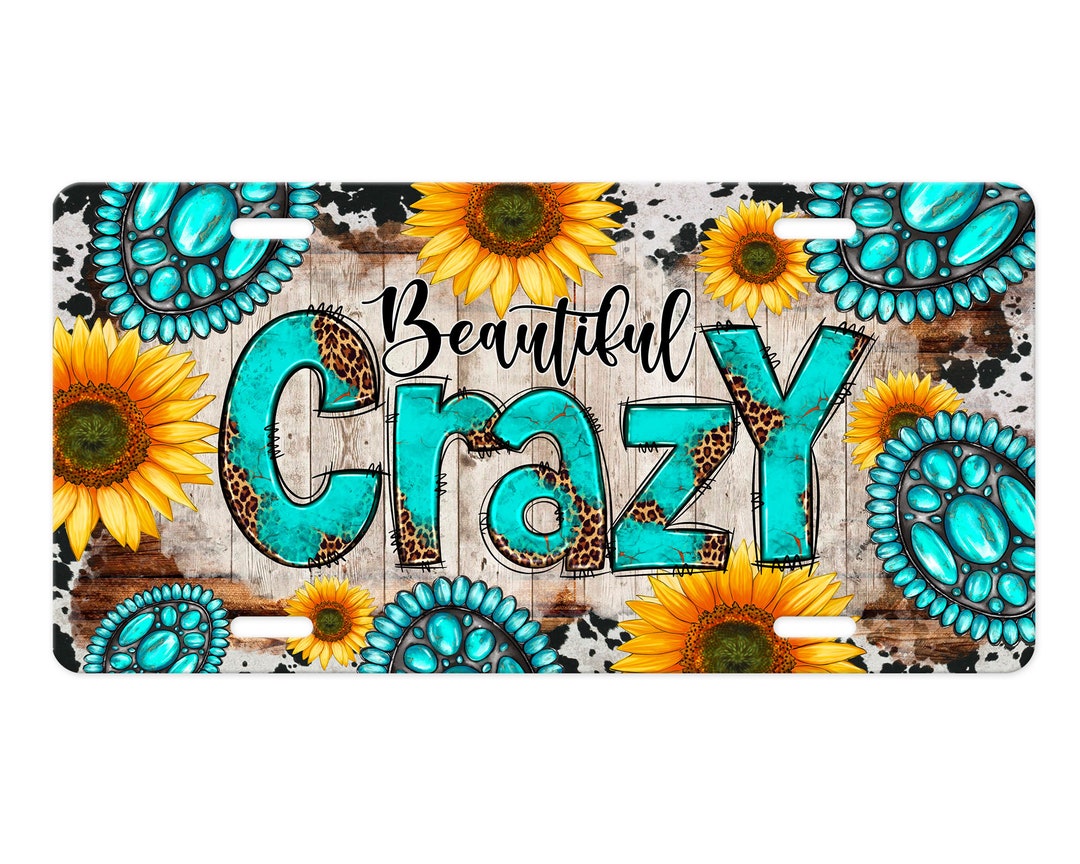 Beautiful Crazy Aluminum Front License Plate - Etsy