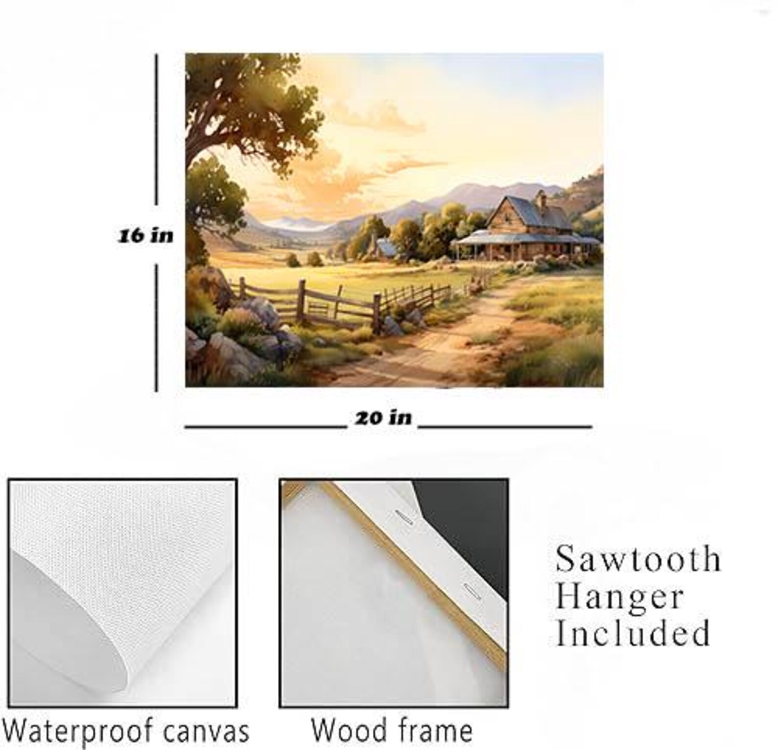20x16 Country Lane Wall Art Canvas Print - Etsy