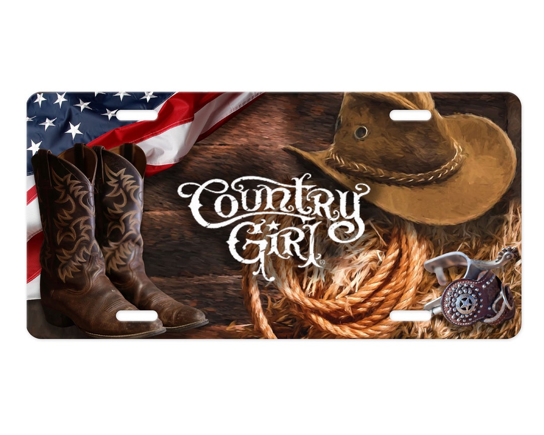 Country Girl Cowgirl Aluminum Front License Plate - Etsy