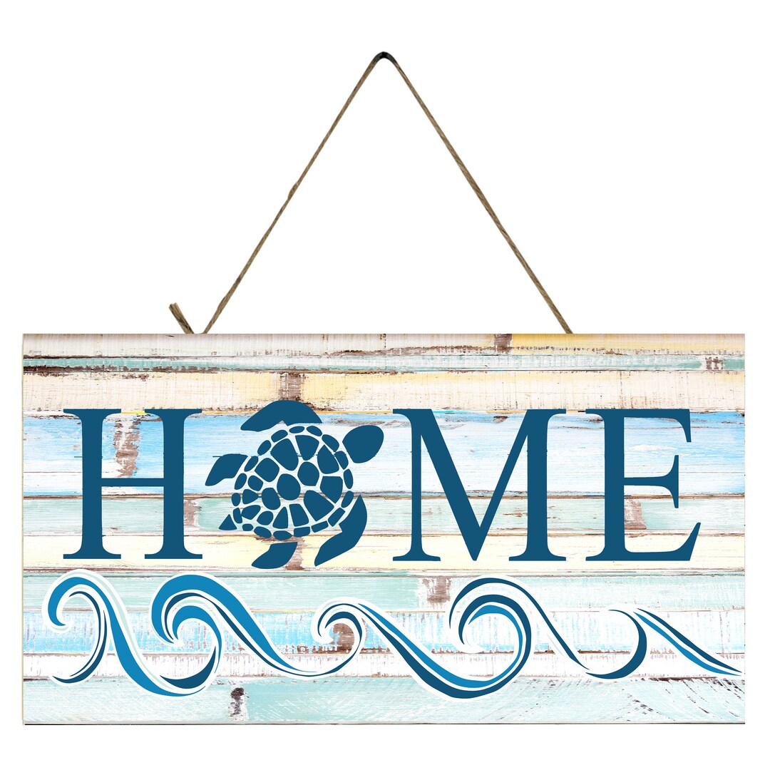 Sea Turtle Home Printed Handmade Wood Sign - Etsy