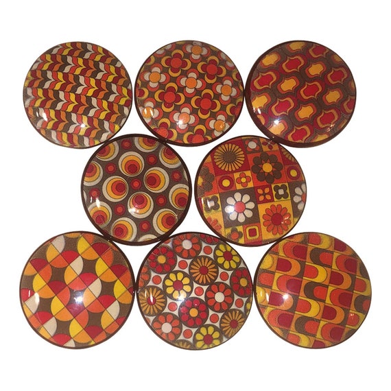 Set of 8 Orange Mod Cabinet Knobs - Etsy