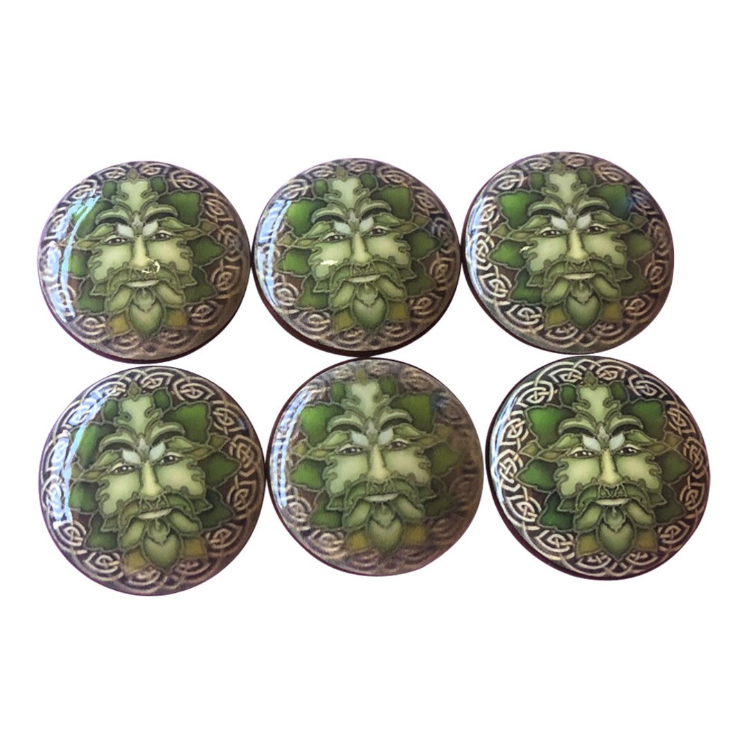 Set of 6 Celtic Forest Man Wood Cabinet Knobs - Etsy
