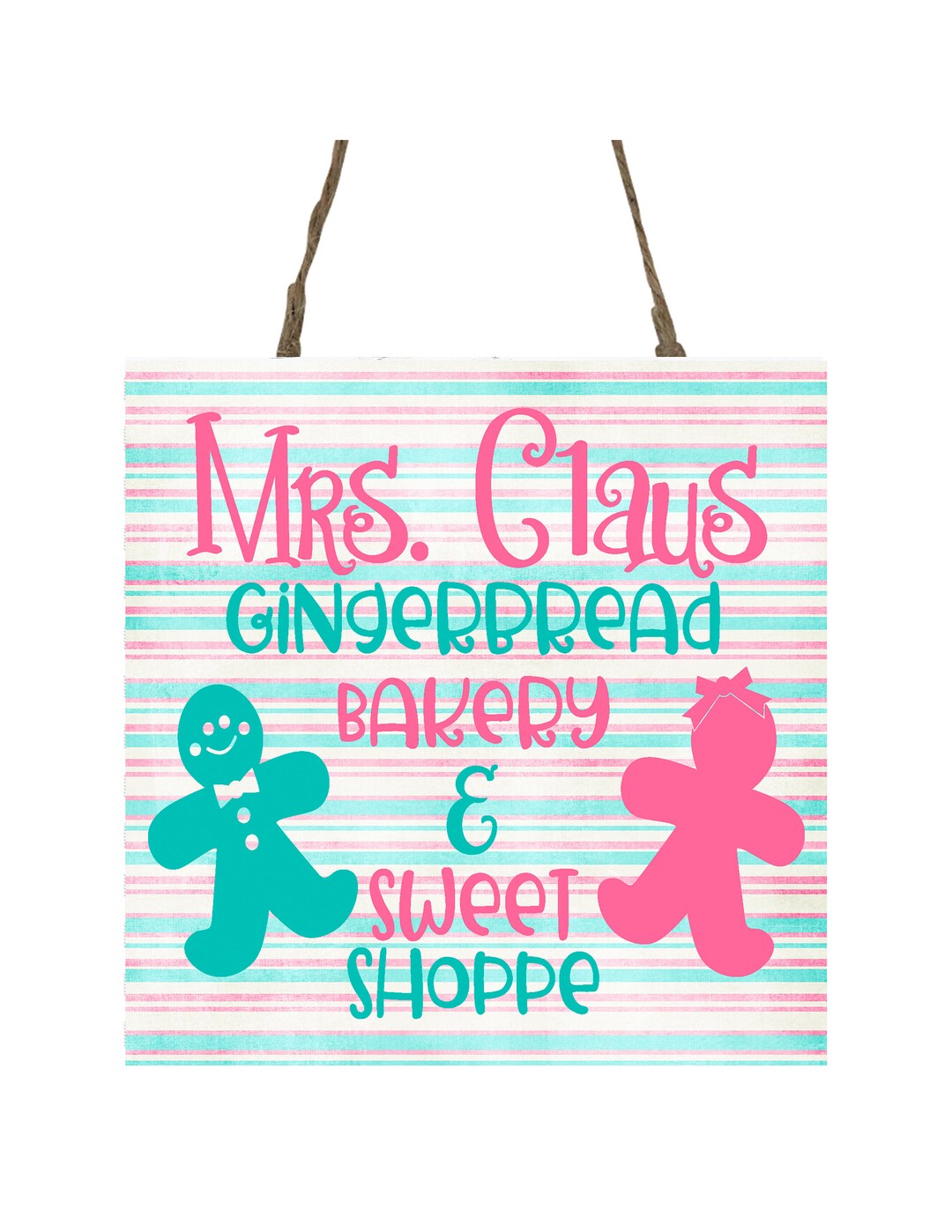 Pink Mrs. Claus Gingerbread Bakery Printed Handmade Wood - Etsy