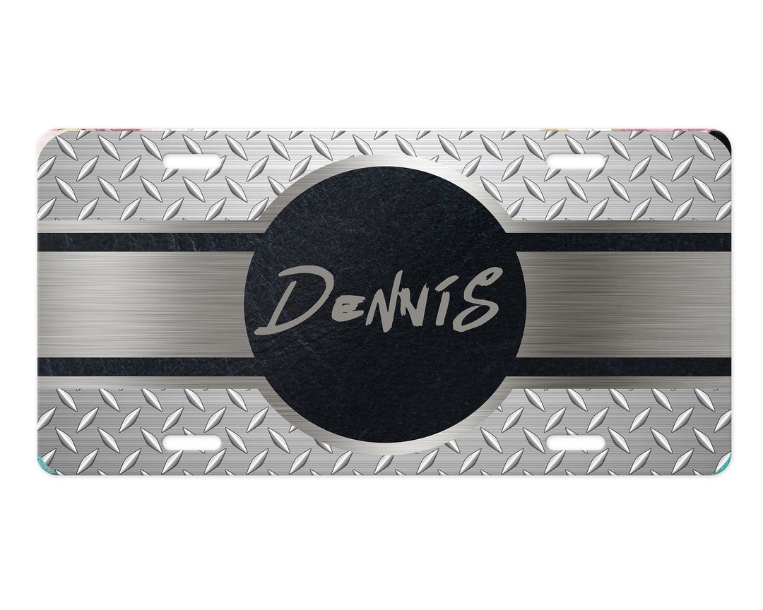 Personalized Diamond Plate Print Aluminum Front License Plate **not ...