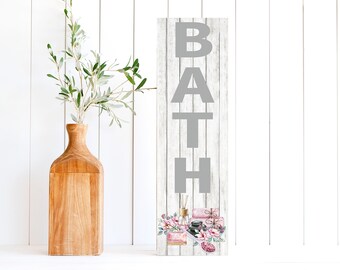 Vertical Bath Sign - Etsy