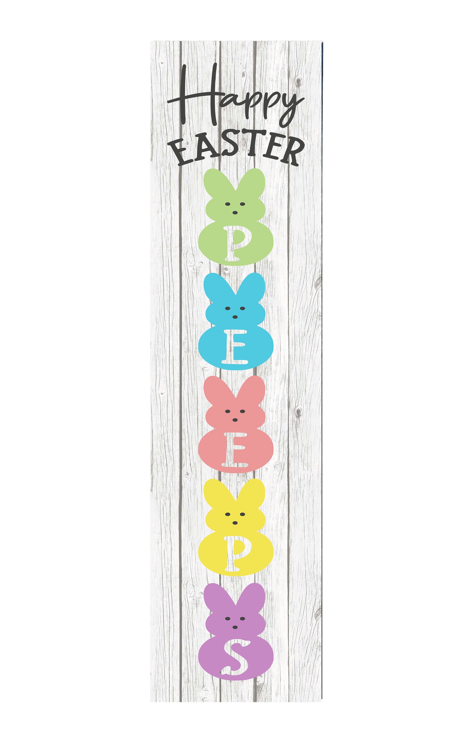24 Inch (2 Foot Tall) Happy Easter Peeps Vertical Wood Print Sign - Etsy
