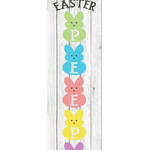 24 Inch (2 Foot Tall) Happy Easter Peeps Vertical Wood Print Sign - Etsy