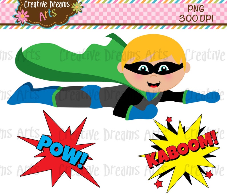 Superheroes Digital Clip Art Instant Download | Etsy