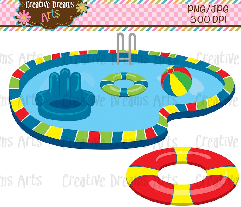 Boys Pool Party Digital Clip Art Instant Download | Etsy