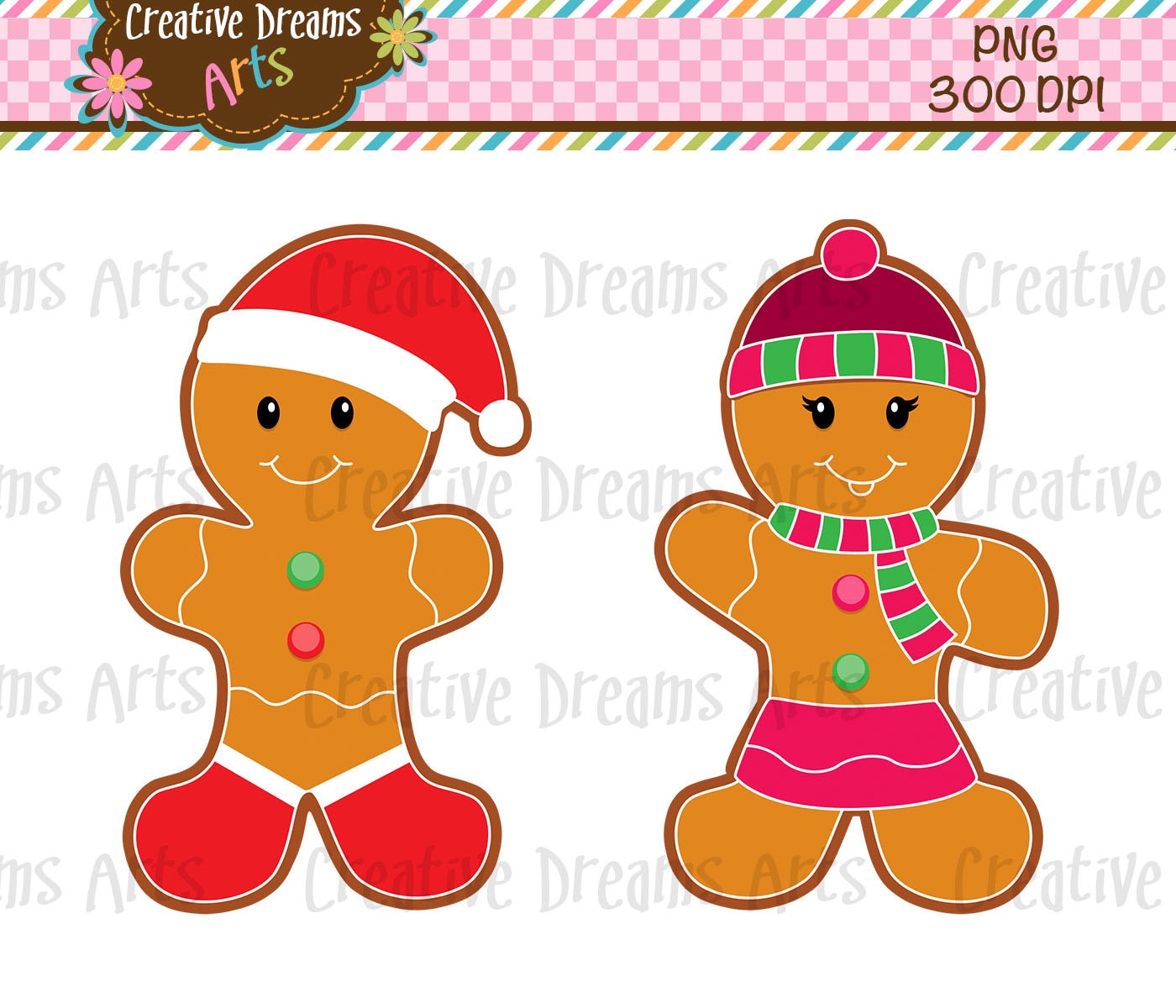 Gingerbread Digital Clip Art Instant Download - Etsy