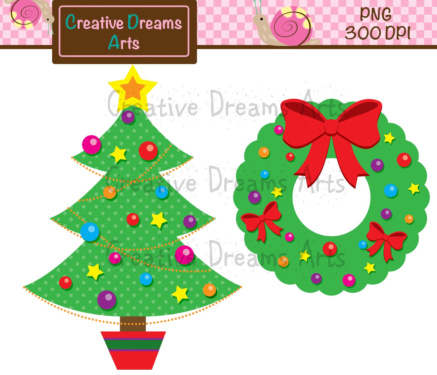 Christmas Digital Clip Art Instant Download - Etsy