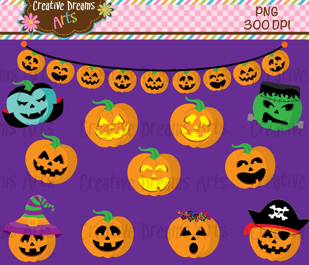 Jack O Lanterns Clipart Instant Download - Etsy