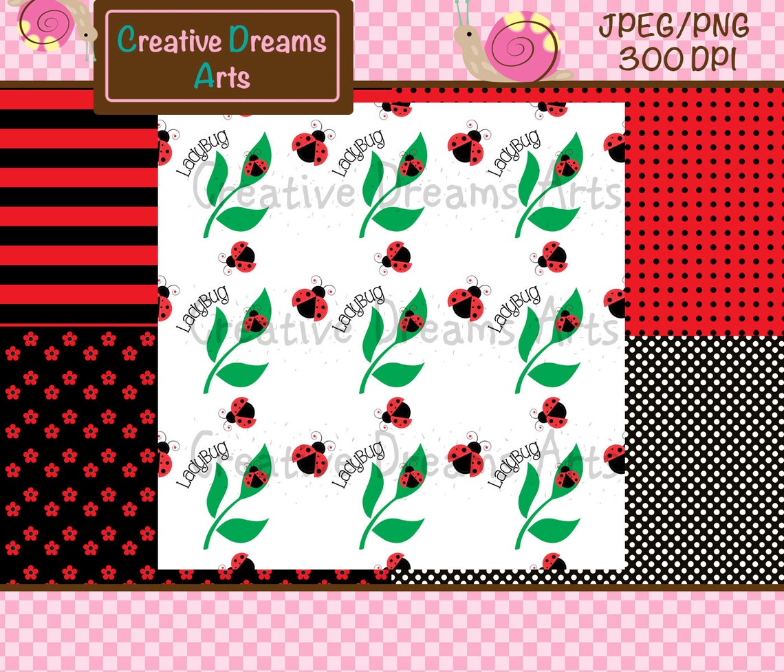 Lady Bug Set Digital Art Instant Download - Etsy
