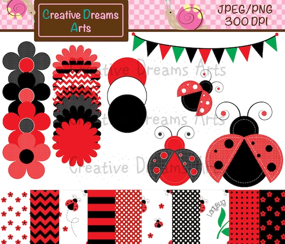 Lady Bug Set Digital Art Instant Download - Etsy