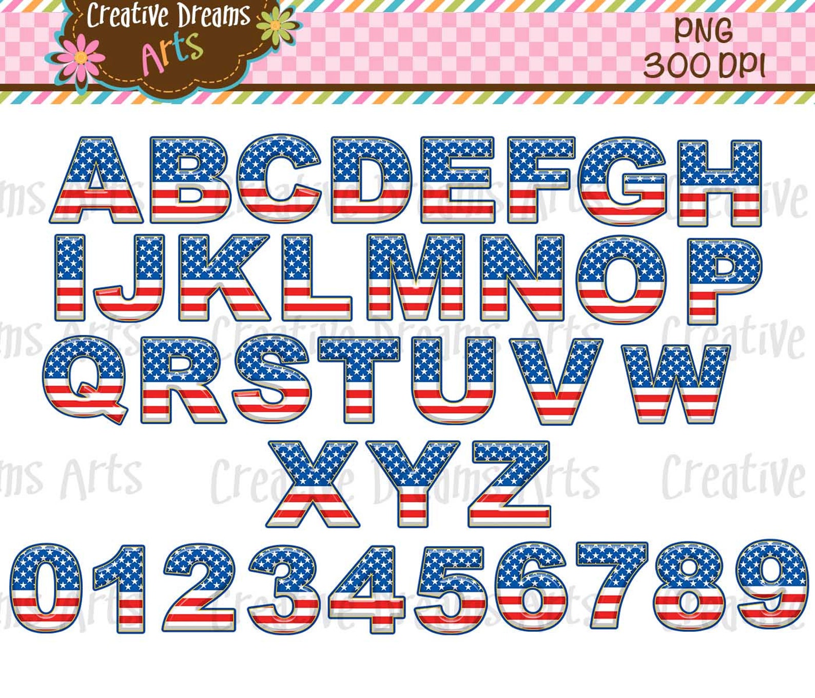 40% OFF Patriotic Alphabet/numbers Digital Clipart Instant Download - Etsy