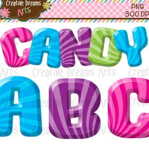 Candy Alphabet Digital Clipart Instant Download - Etsy