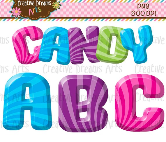 Candy Alphabet Digital Clipart Instant download | Etsy