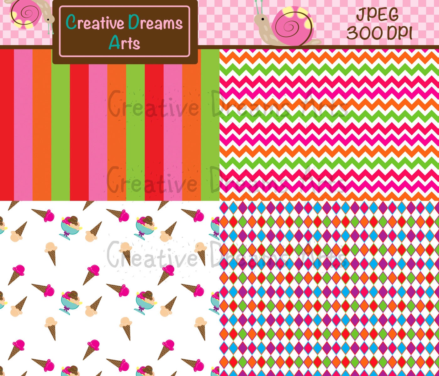 Ice Cream Digital Clip Art Instant Download - Etsy