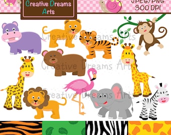 Zoo Animals Digital Art Set Clipart Commercial Use Clip Art INSTANT ...