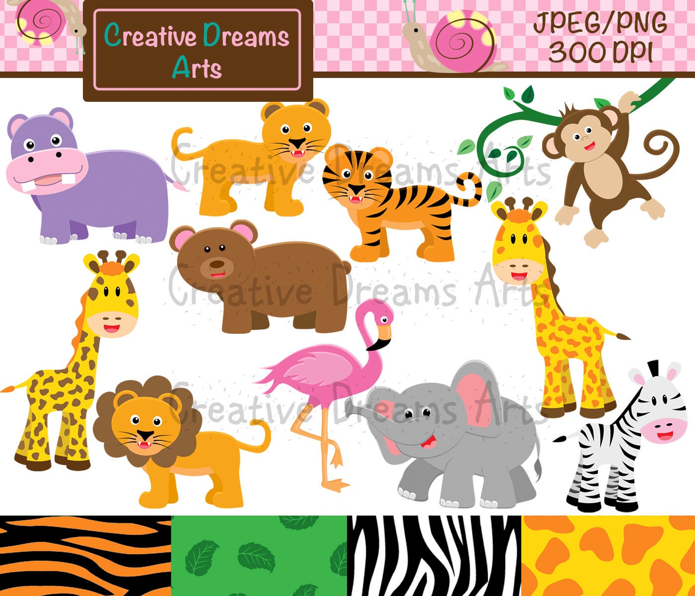 Zoo Animals Digital Clip Art Instant Download - Etsy