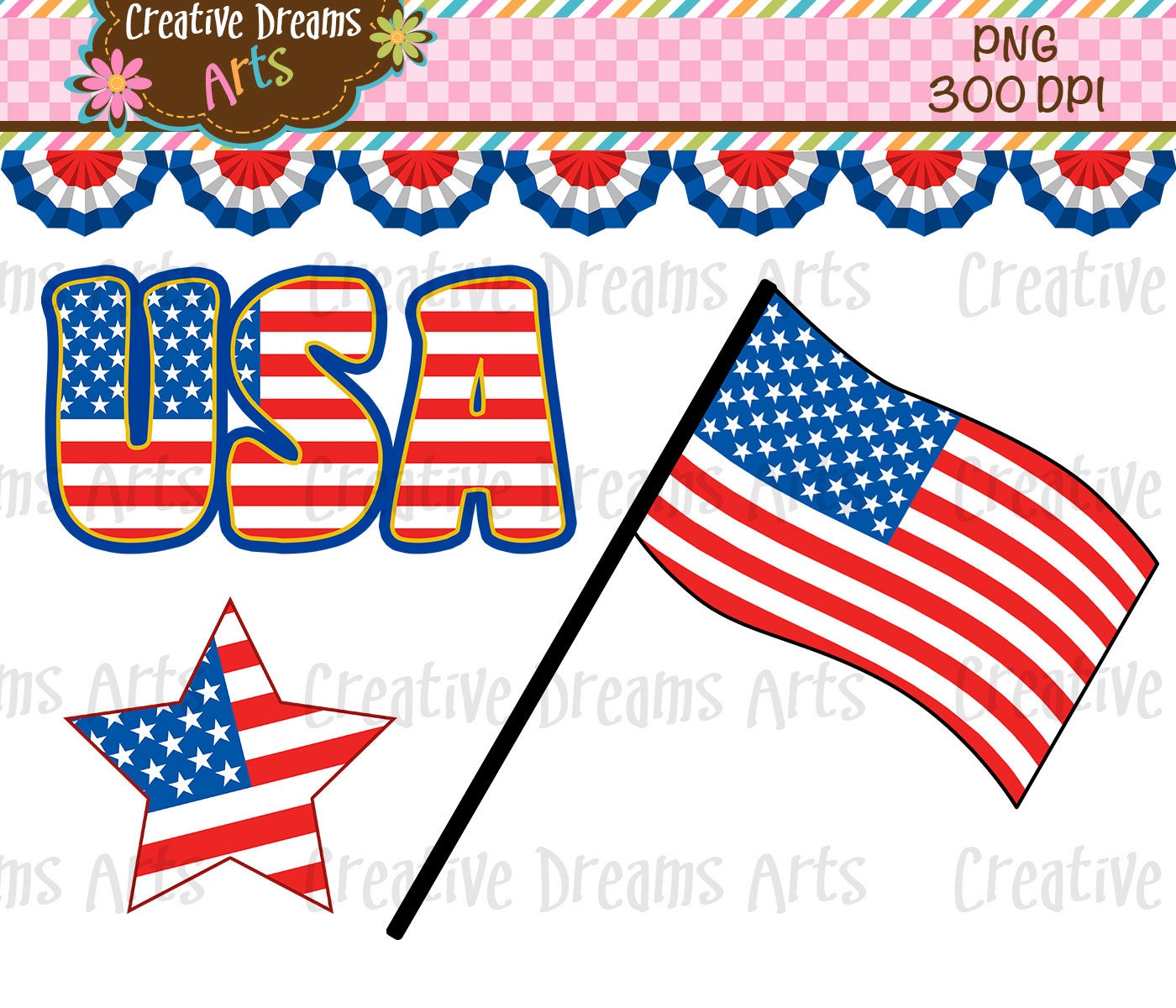 July 4th/Patriotic Digital Clip Art Instant Download | Etsy
