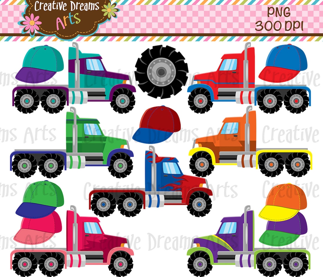 Semi Truck Digital Clip Art Instant Download - Etsy