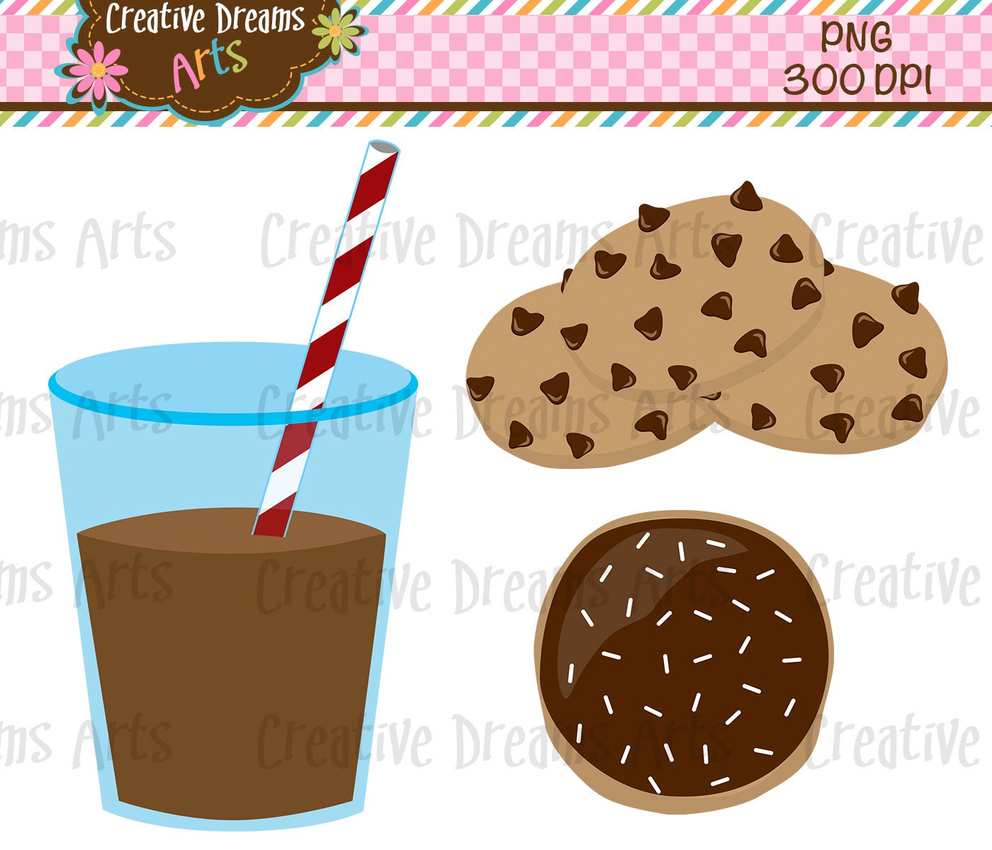 Milk & Cookies Clip Art Instant Download - Etsy