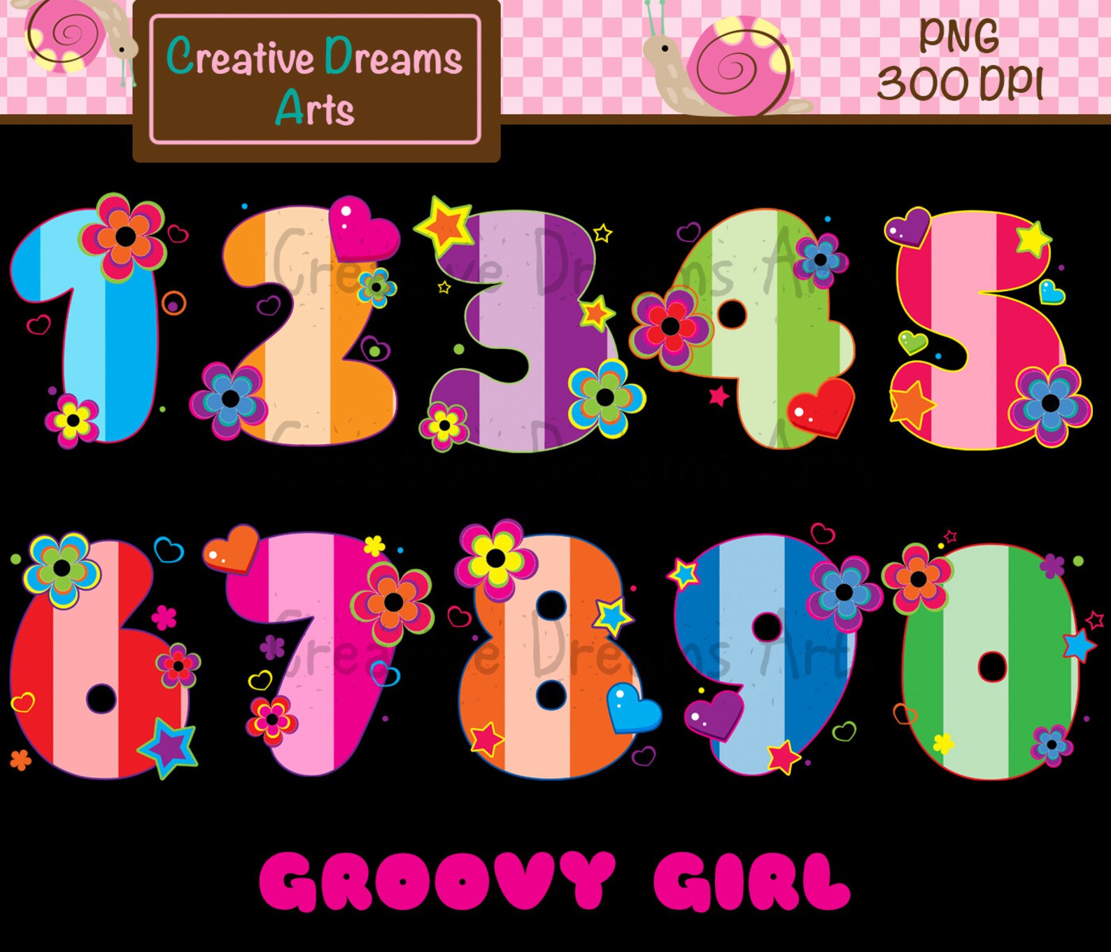 Groovy Girl Clipart Instant Download - Etsy