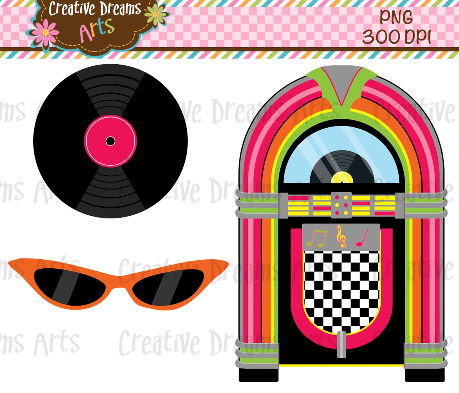 The 50's Digital Clip Art Instant Download - Etsy