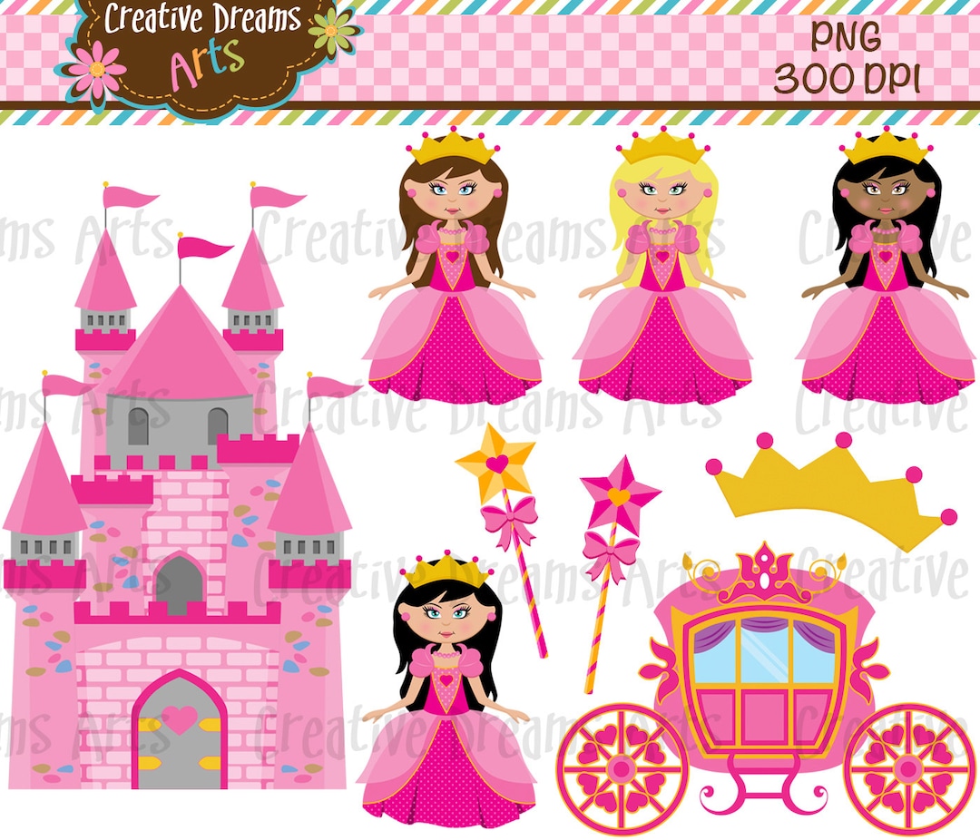 Pretty Princess Digital Clipart Instant Download - Etsy