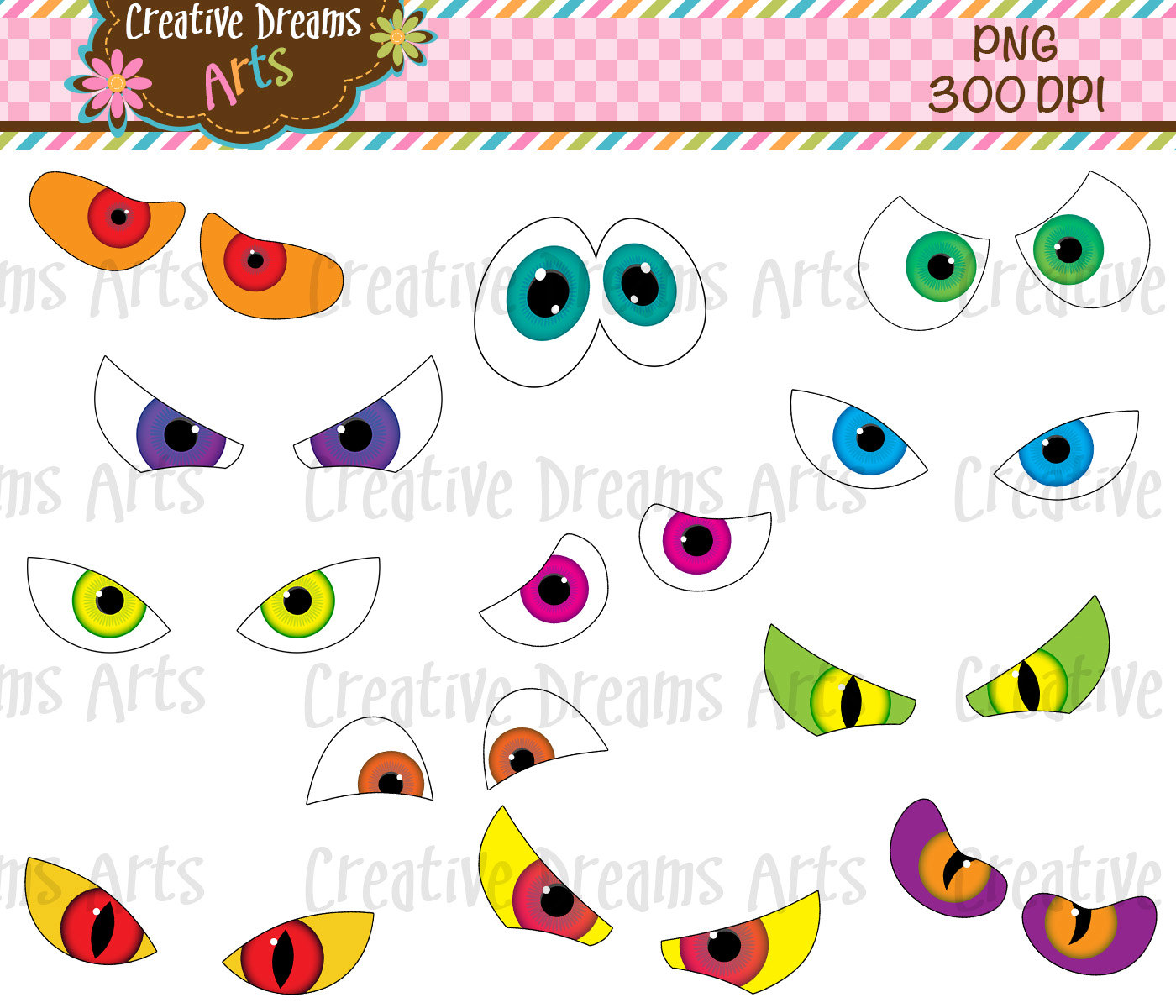 Spooky Eyes Clipart Instant Download - Etsy