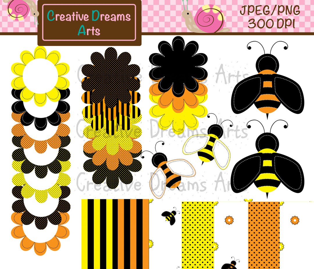 Little Bee Set Digital Clip Art Instant Download - Etsy