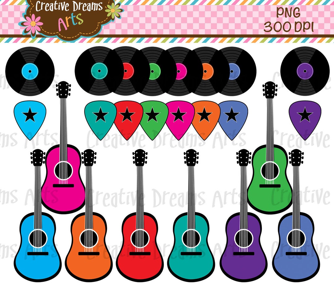 Guitar Digital Clip Art Instant Download - Etsy