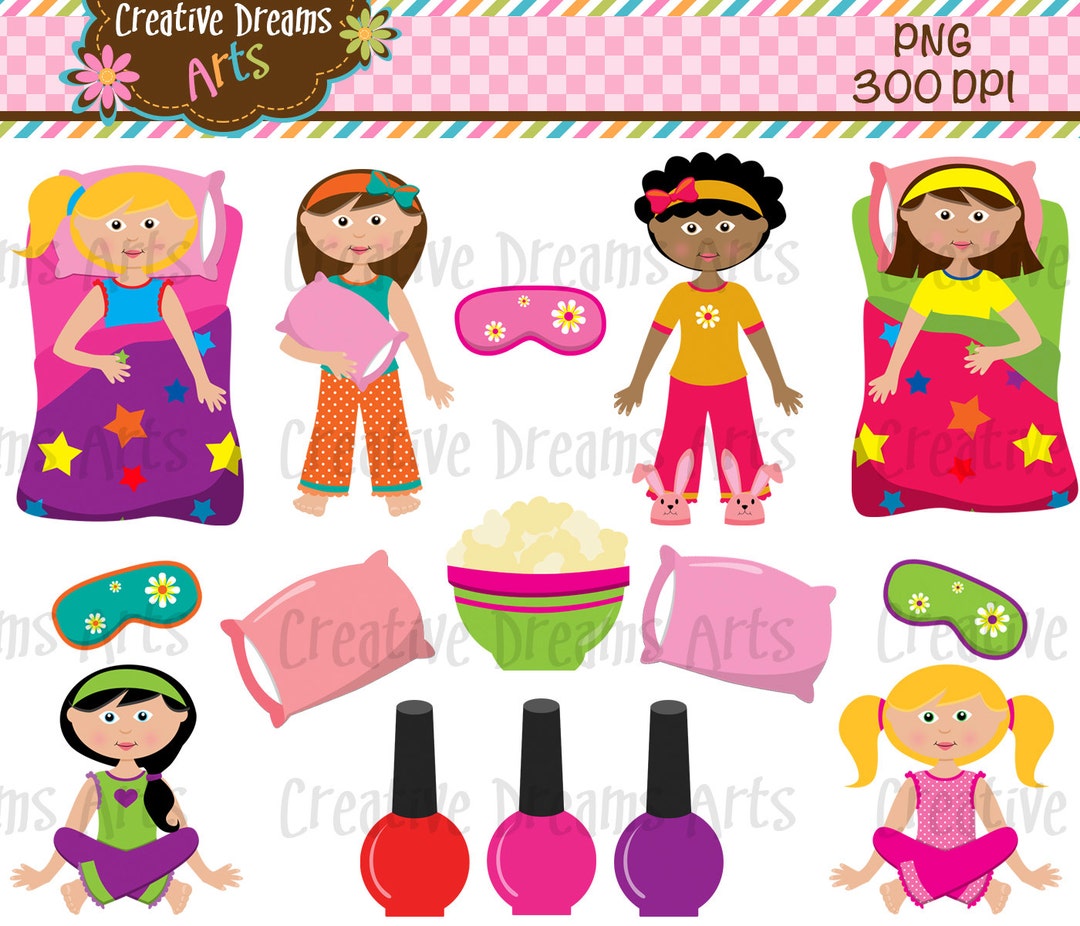 Slumber Party Digital Clipart Instant Download - Etsy